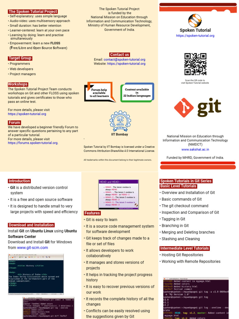 Git Brochure English | PDF | Version Control | Software