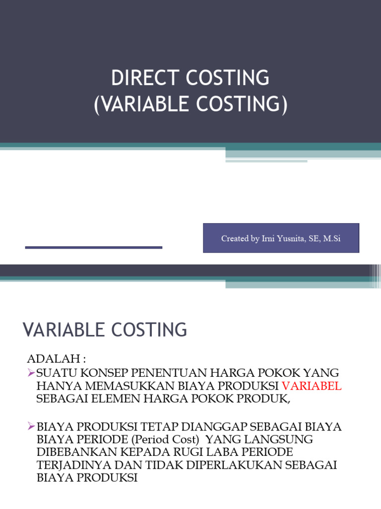 Variabel Costing | PDF
