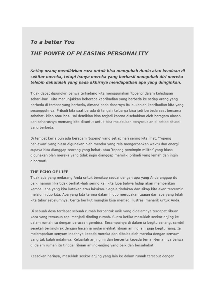 The Power of Pleasing Personality | PDF