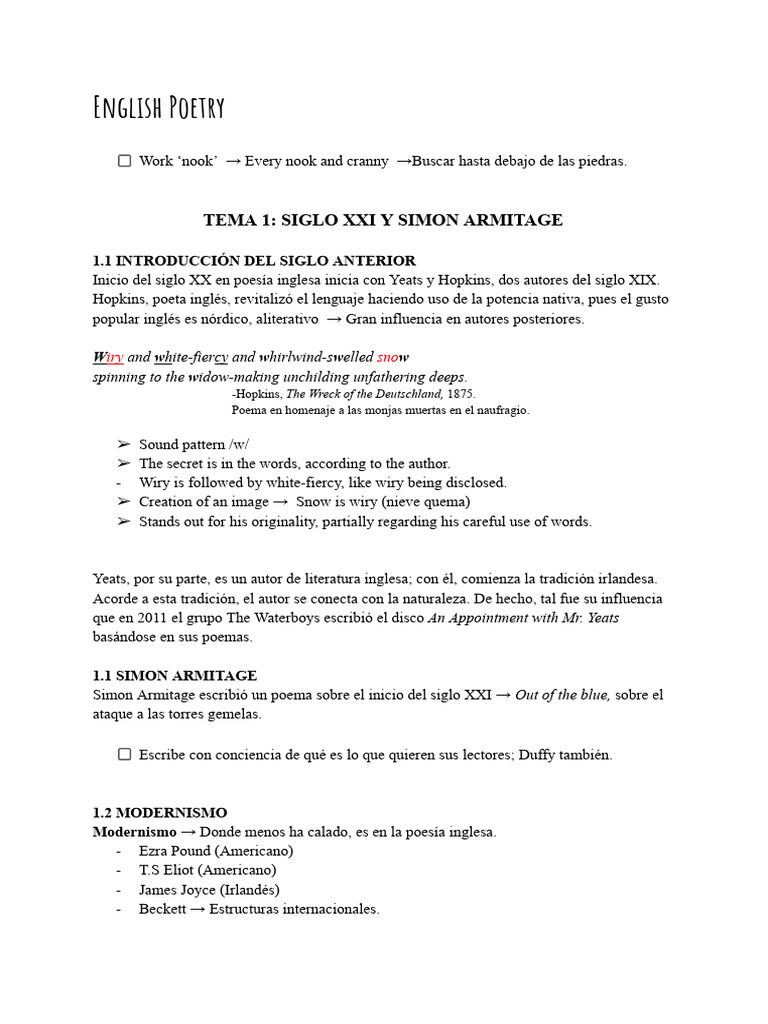 English Poetry | PDF | Poesía | Poetas