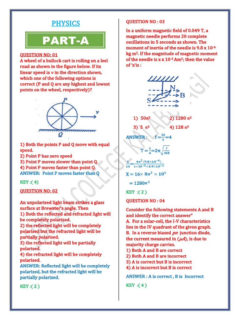 NEET_-2024_PHYSICS_SOLUTIONS | PDF | Sodium Hydroxide | Magnetic Field