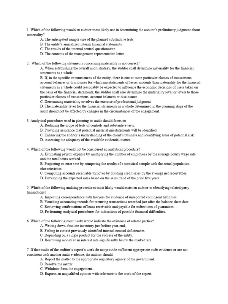 Aud Theo Mid Term | PDF | Financial Audit | Audit