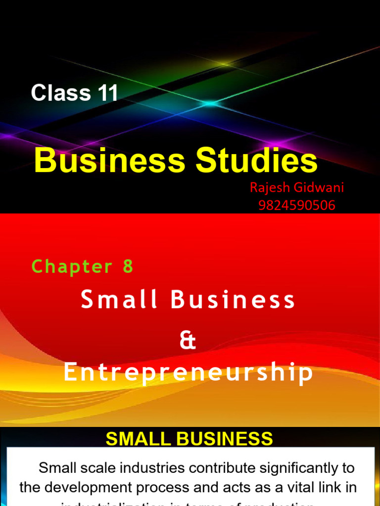 Chapter 8 Small Business. Rajesh.v.g | PDF | Entrepreneurship | Startup ...