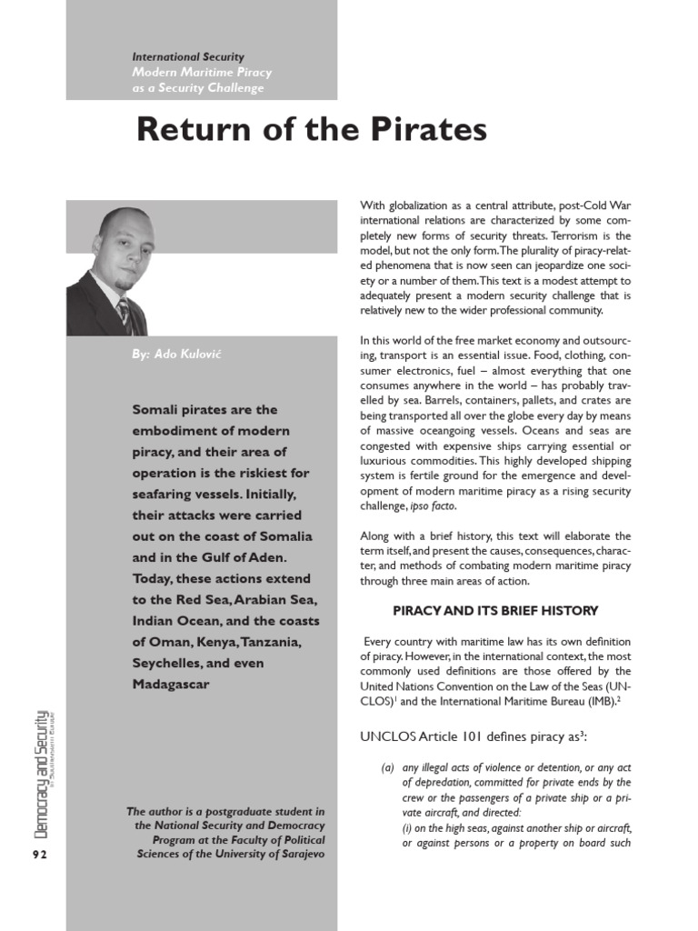 Ado Kulovic - Modern Maritime Piracy As A Security Challenge | PDF ... Ado Kulovic - Modern Maritime Piracy As A Security Challenge | PDF ...