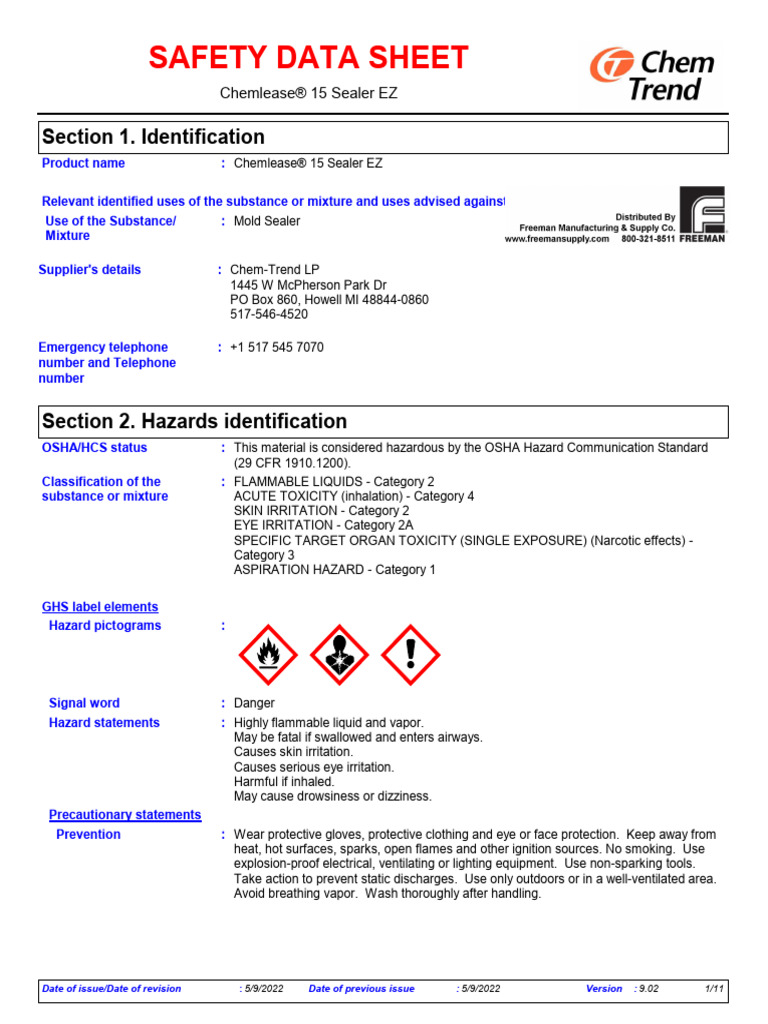 Chemlease Mould Sealer | Download Free PDF | Dangerous Goods | Personal ...
