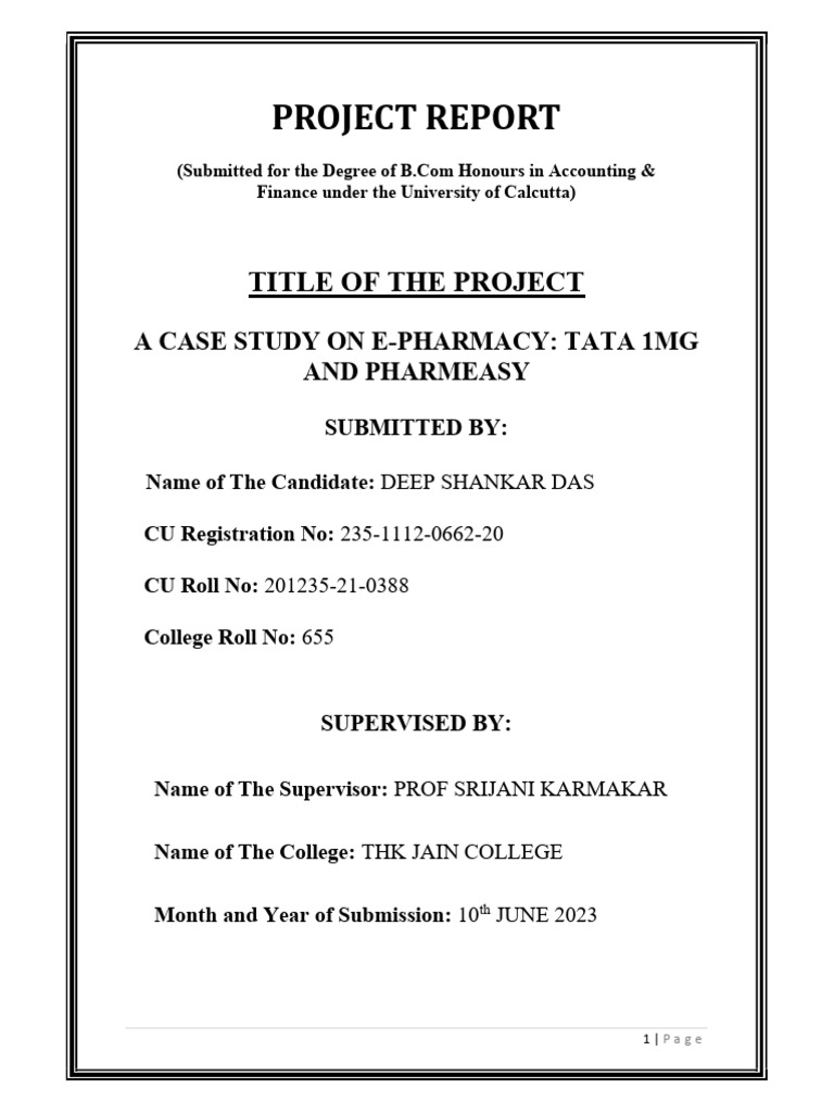E-Pharmacy Case Study: Tata 1mg & PharmEasy | PDF | Pharmacy | Medical ...