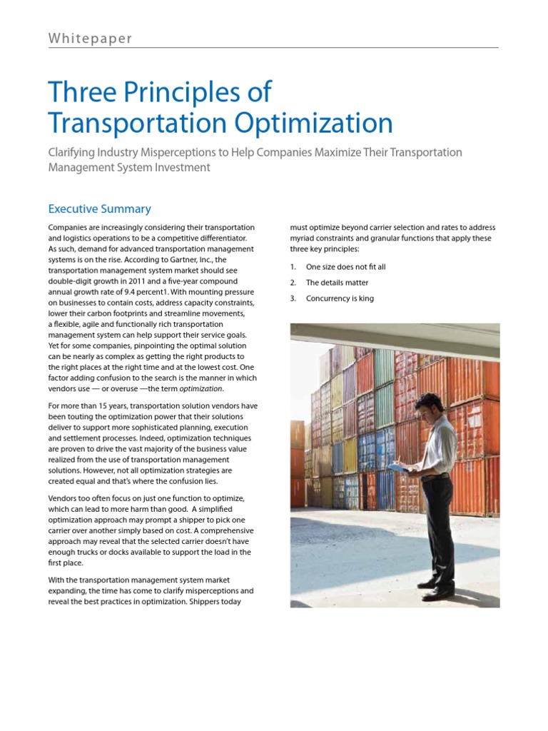 Three Principles of Transportation Optimization JDA White Paper | PDF ...