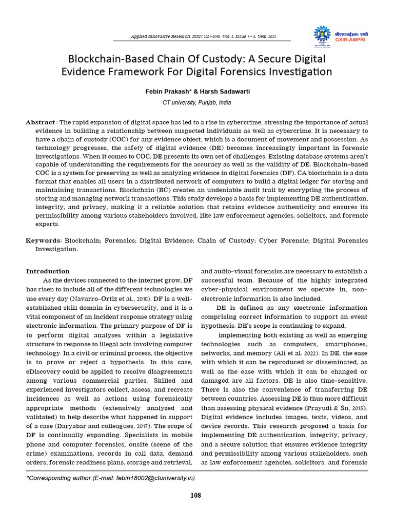 2022 Vol3 Issue1-4 19 | PDF | Computer Forensics | Digital Forensics