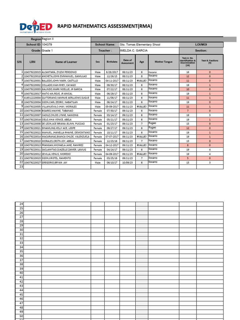RMA G1Scoresheet v3 | PDF | Mathematics