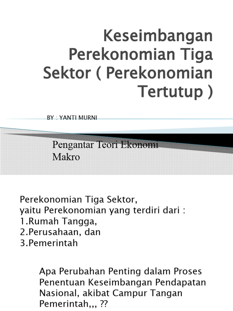 Keseimbangan Perekonomian Tiga Sektor | PDF