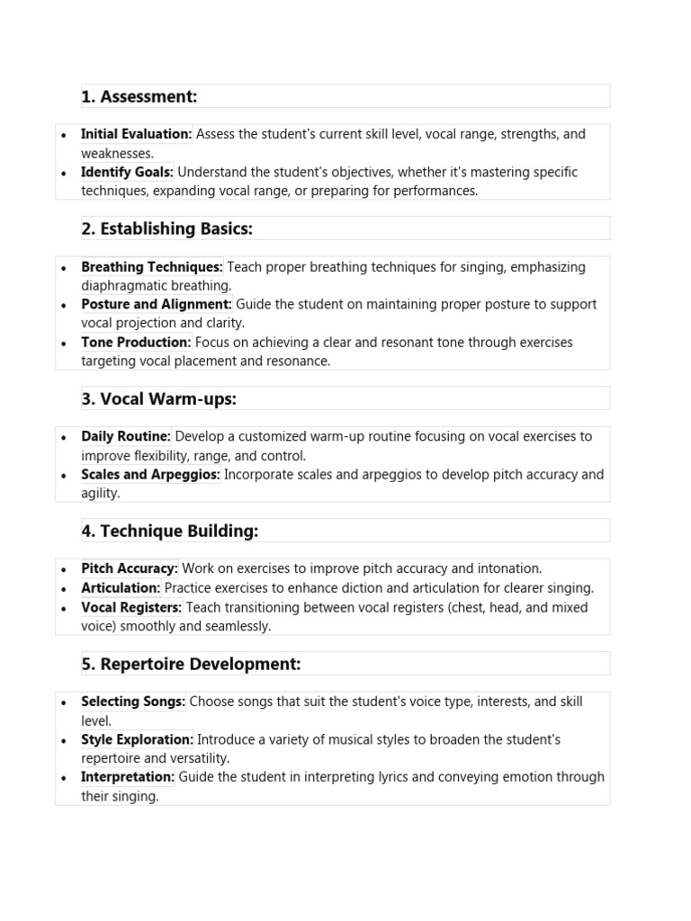 Plan | PDF | Singing | Lesson Plan