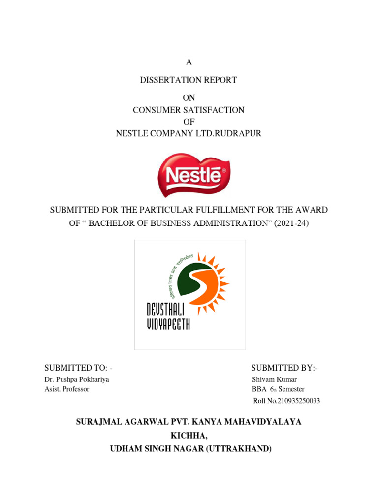 Shivam | PDF | Methodology | Nestlé