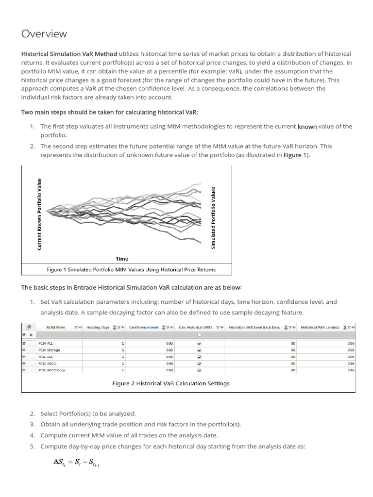 Entrade Historical Simulation VaR Methodologies | PDF | Value At Risk ...