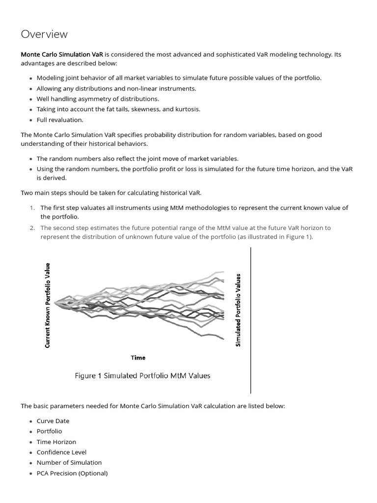 Entrade Monte Carlo Simulation VaR Methodologies | PDF | Principal ...
