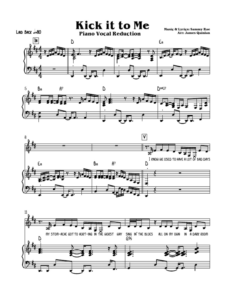 Kick It To Me - Piano Vocal | PDF