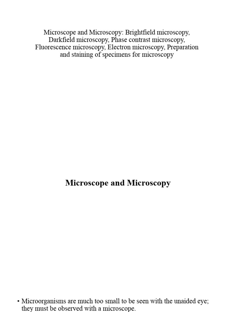 Module 13 Lecture 26-27 Microscope | PDF | Staining | Microscope