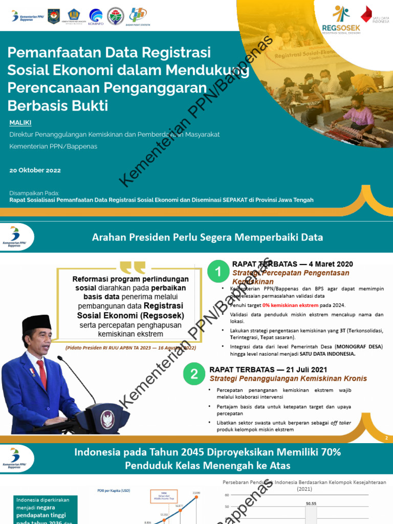 Pemanfaatan Dan Analisis Data Regsosek Untuk Mendukung Perencanaan ...