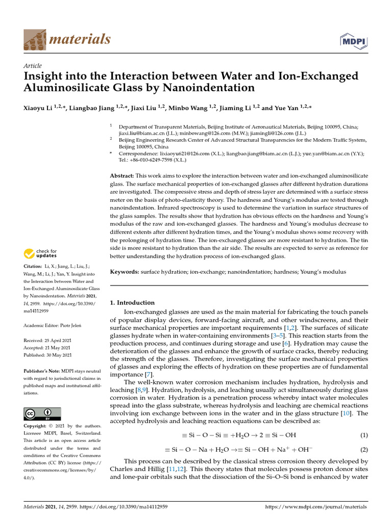 Insight Into The Interaction Between Water and Ion | PDF | Hardness ...