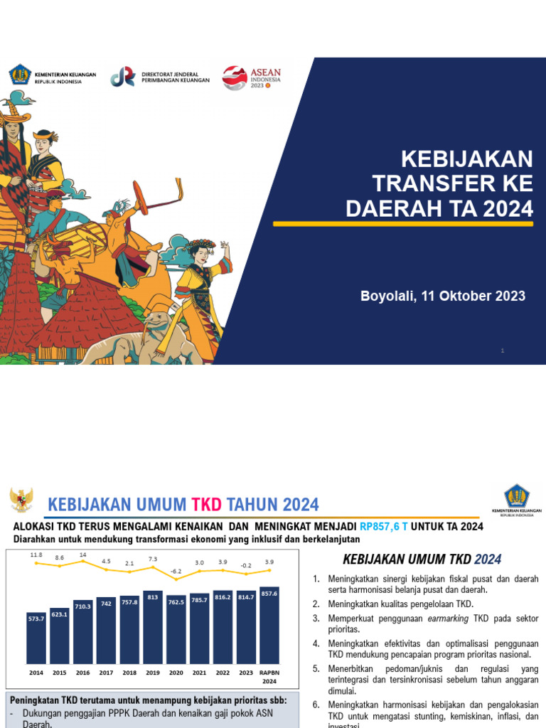 Materi DJPK - Kebijakan TKD-DAU 2024 - Provinsi Jateng | PDF | Bisnis