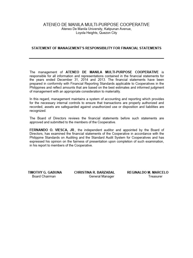 sample coop | PDF | International Financial Reporting Standards | Audit