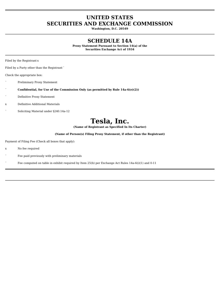 Tesla 2024 Proxy Statement Overview | PDF | Proxy Voting