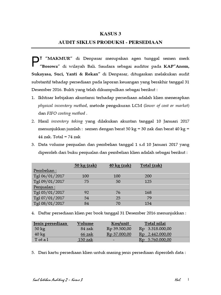 PT MAkmur - AUdit Persediaan | PDF