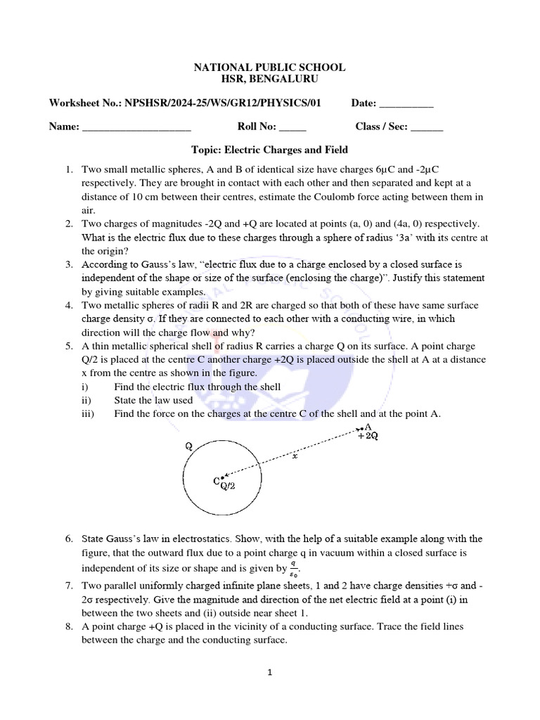 Electric charges and Field | PDF | Flux | Sphere
