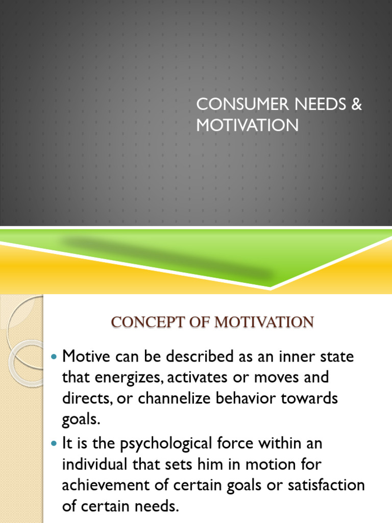Consumer Motivation & Learning | PDF | Motivational | Motivation