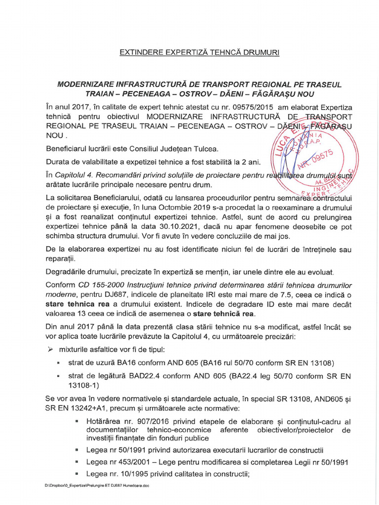Extindere Expertiza Tehnica Drumuri | PDF