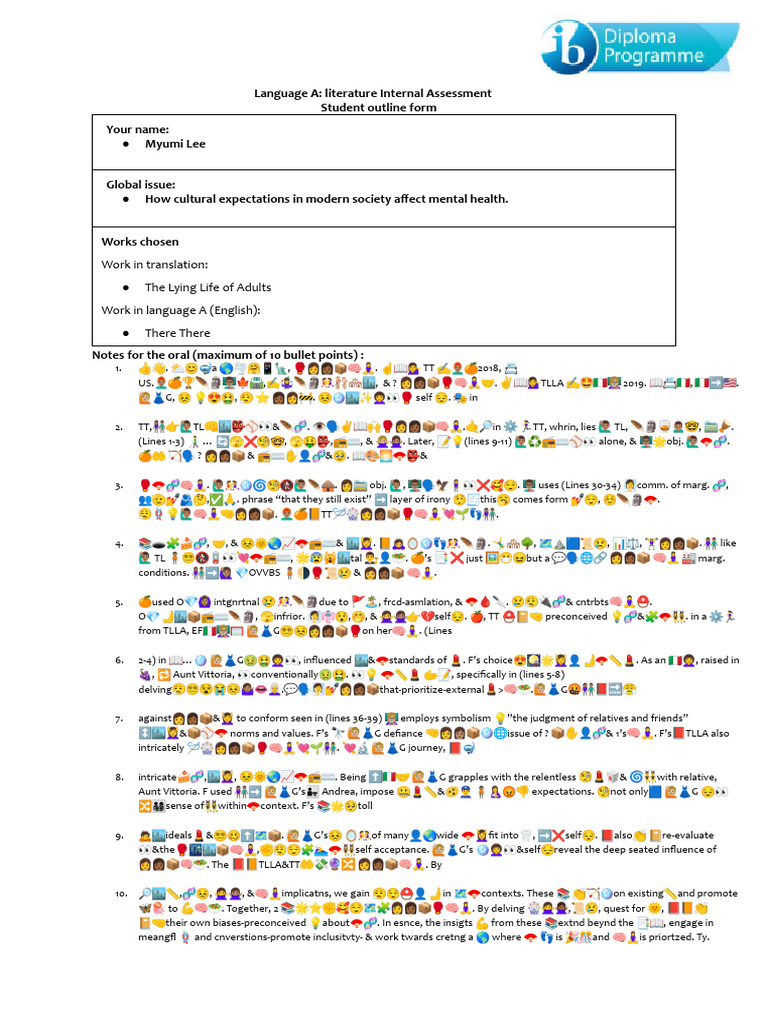 Myumi Lee Io Outline Form | PDF | Behavioural Sciences | Social Psychology