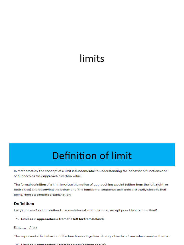 Understanding Limits in Calculus | PDF