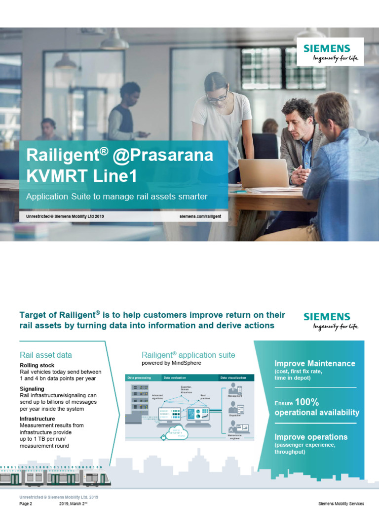 Prasarana - Railigent Slidedeck | PDF | Analytics | Rail Transport