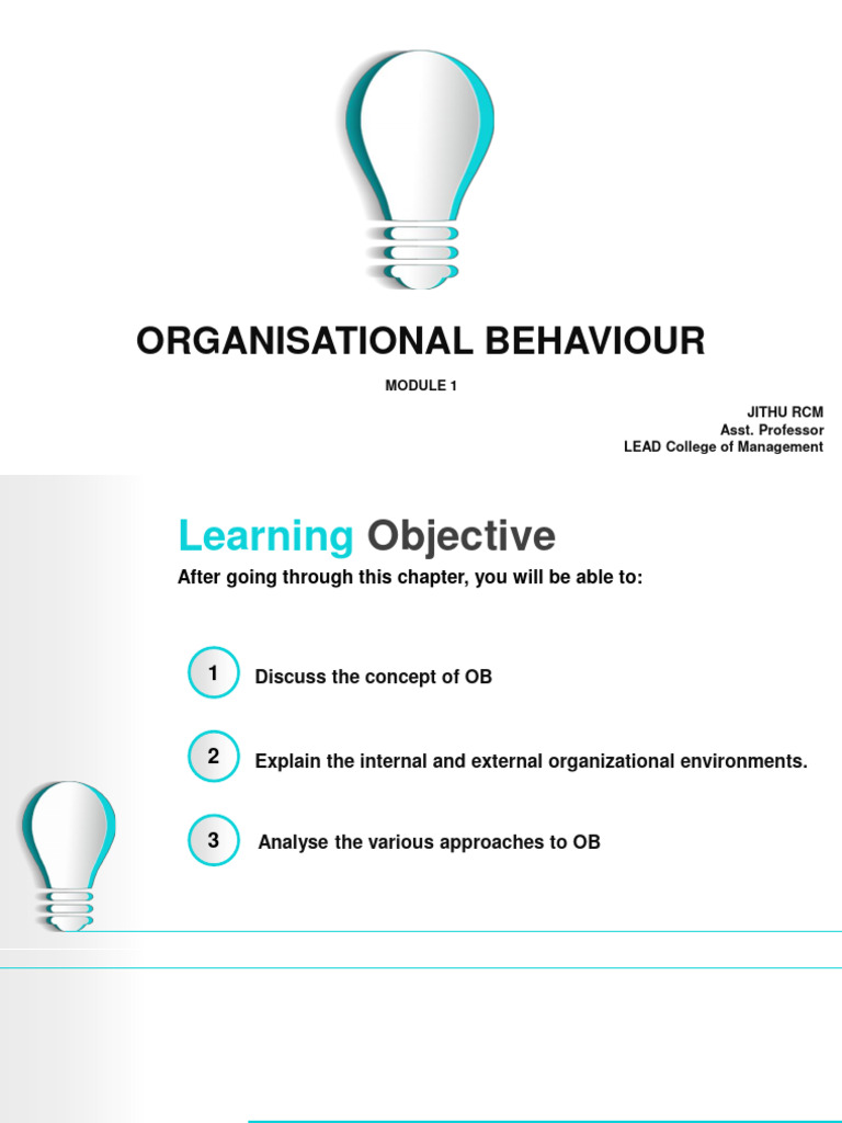 OB - Module 1 | PDF | Organizational Behavior | Psychology