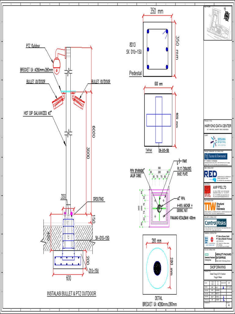 Detail Drawing for 6m CCTV Pole | PDF