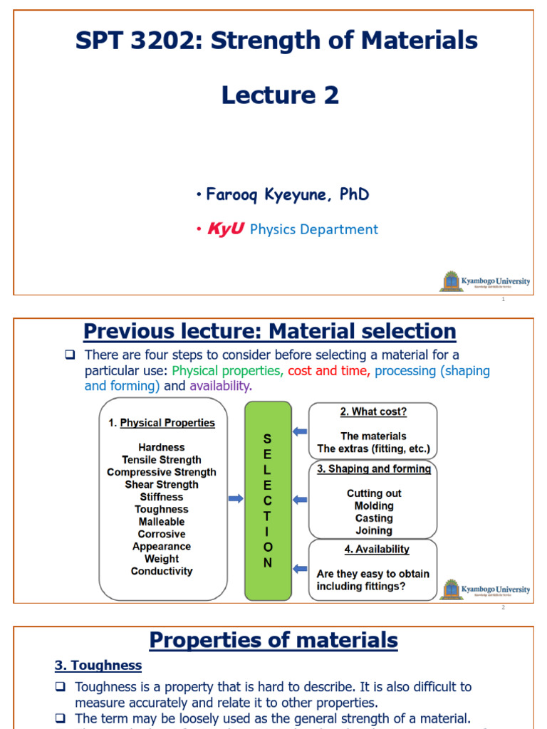 SPT - 3202 - Lec02 and 03 | PDF | Ductility | Metals