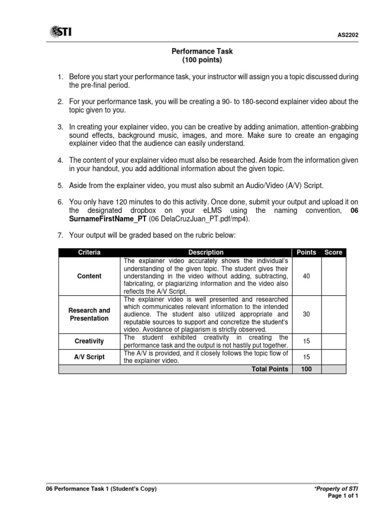 06 Performance Task 1 Student S | PDF | Human Communication