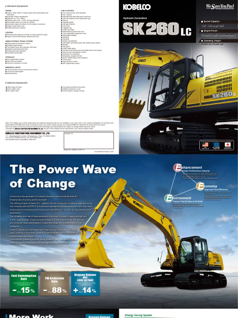Kobelco Sk260lc-9 Na | PDF | Turbocharger | Exhaust Gas