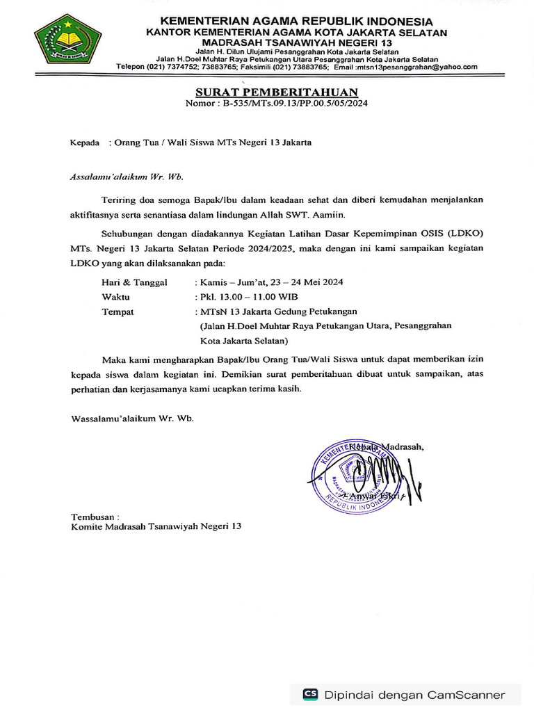 Daftar Peserta LDKO MTsN 13 Jakarta | PDF