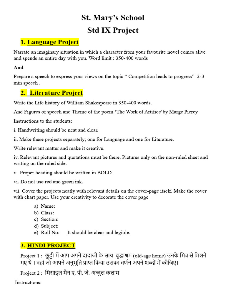 Class IX Project Topics 2024-25 | PDF | Acceleration | Force
