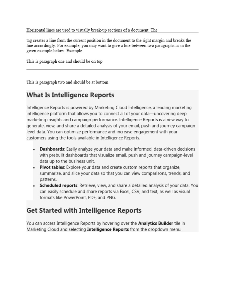 Understanding Intelligence Reports in Marketing | PDF