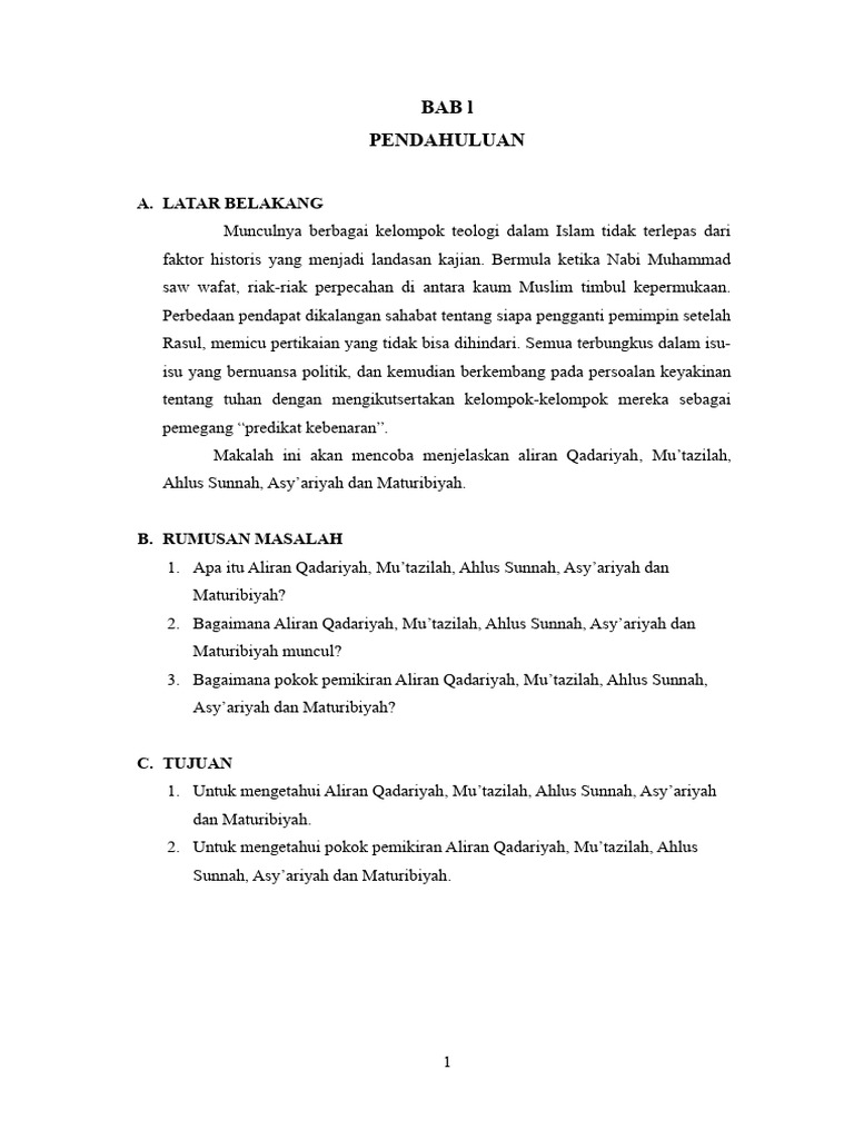 Teologi Mu'tazilah dan Qadariyah dalam Islam | PDF