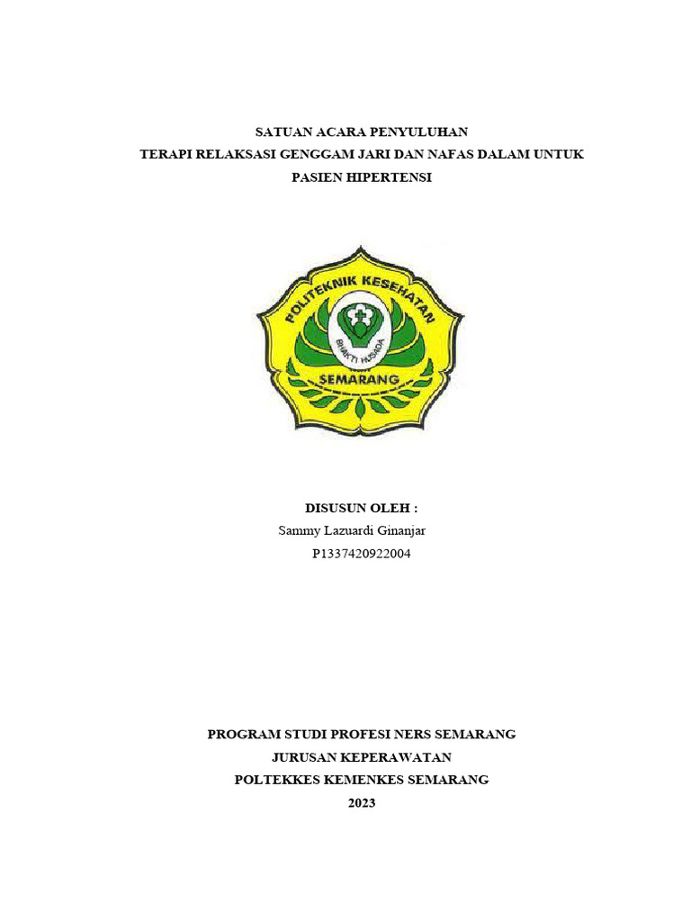 Terapi Relaksasi Genggam Jari untuk Hipertensi | PDF