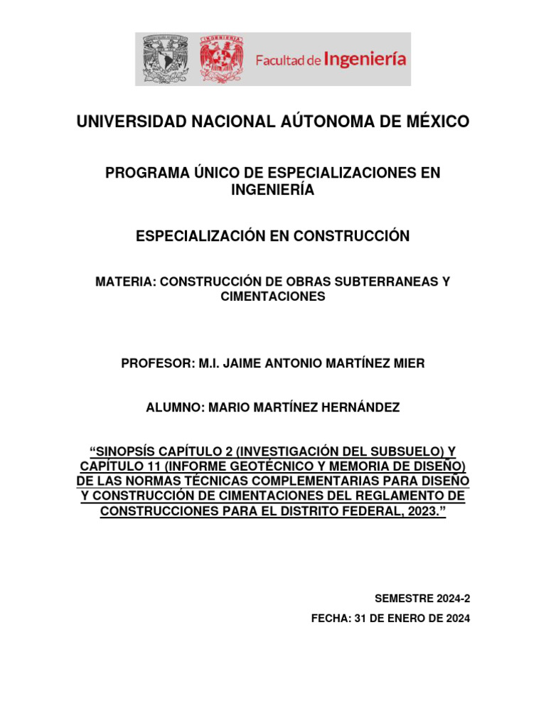 Sinopsis Capitulos 02 y 11 NTC Cimentaciones | PDF | Fundación (Ingeniería) | Diseño