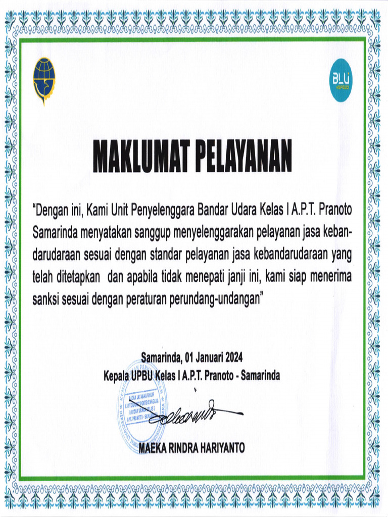 Maklumat Pelayanan | PDF