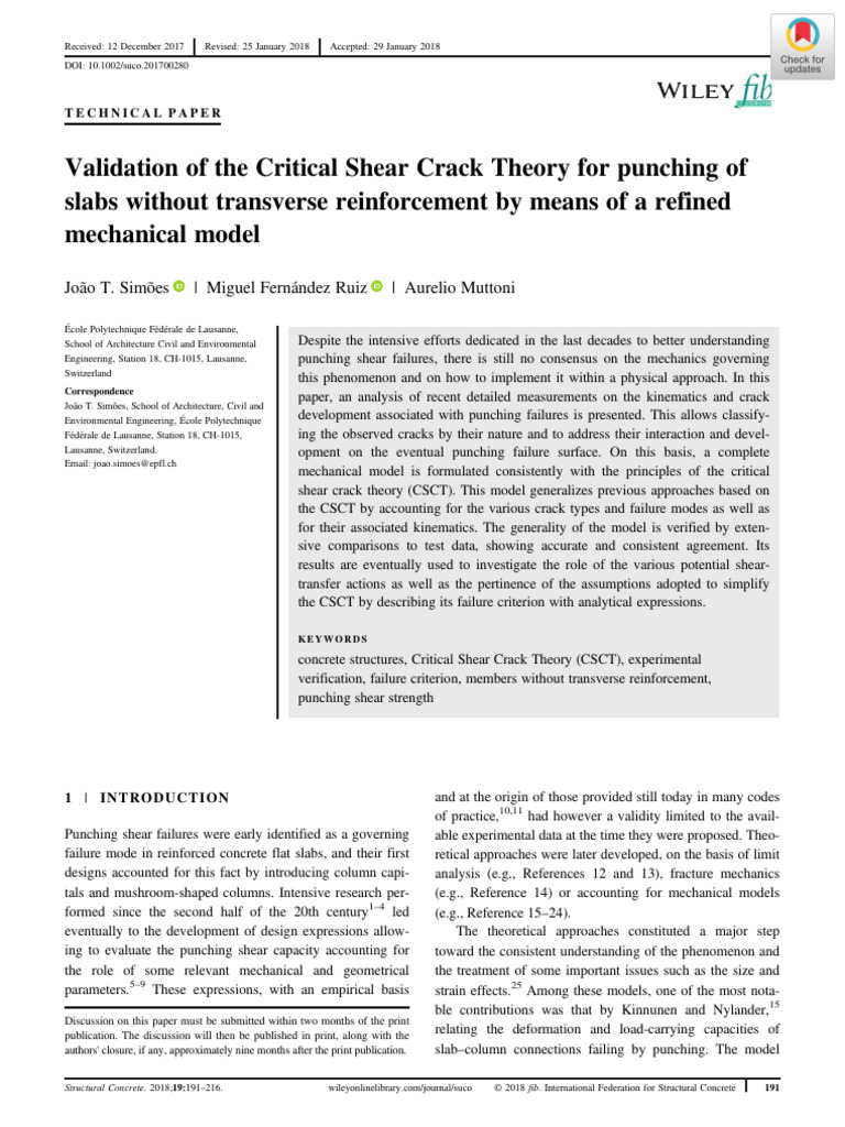 Validation of the Critical Shear Crack Theory for Punching of Slabs ...