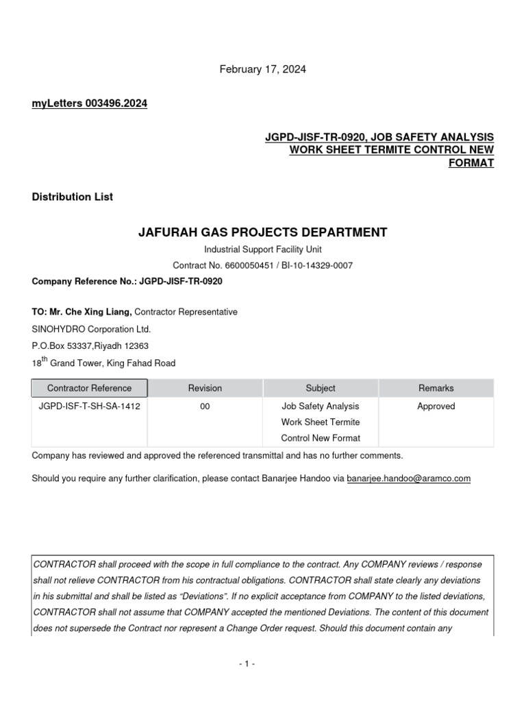 4.JGPD-IsF-T-SH-SA-1412-Job Safety Analysis Work Sheet Termite Control ...