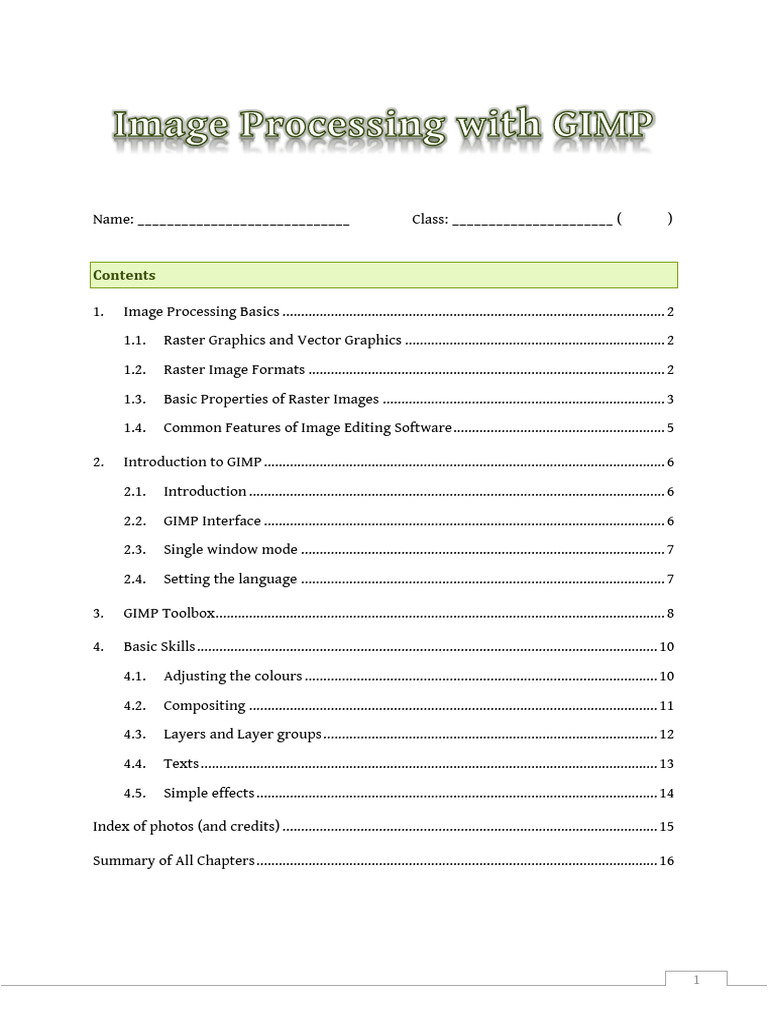 Gimp Notes | PDF | Data Compression | Image Editing