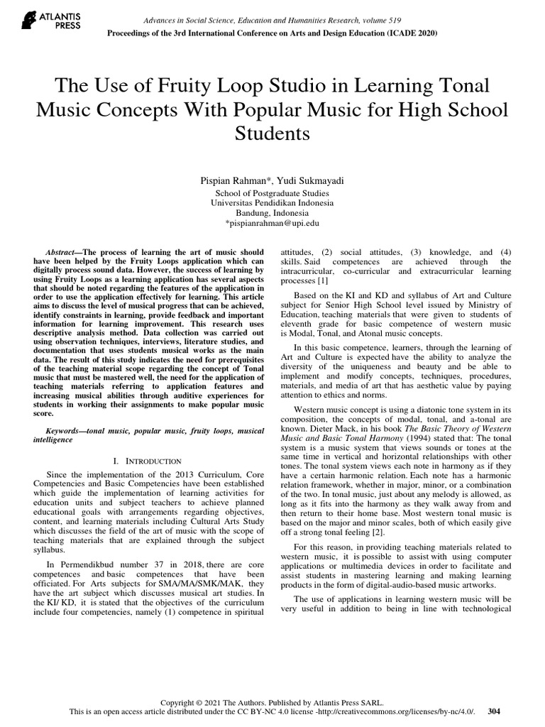 The Use of Fruity Loop Studio in Learning Tonal Mu | PDF | Chord (Music ...