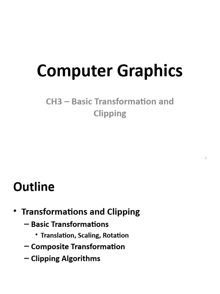 CH3 - Basic Transformation and Clipping | PDF | 2 D Computer Graphics ...