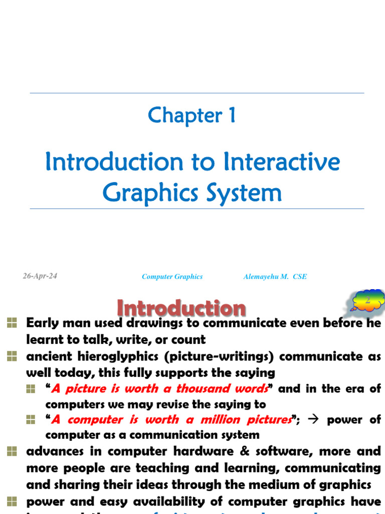 Chapter 1 | PDF | Computer Graphics | 3 D Computer Graphics